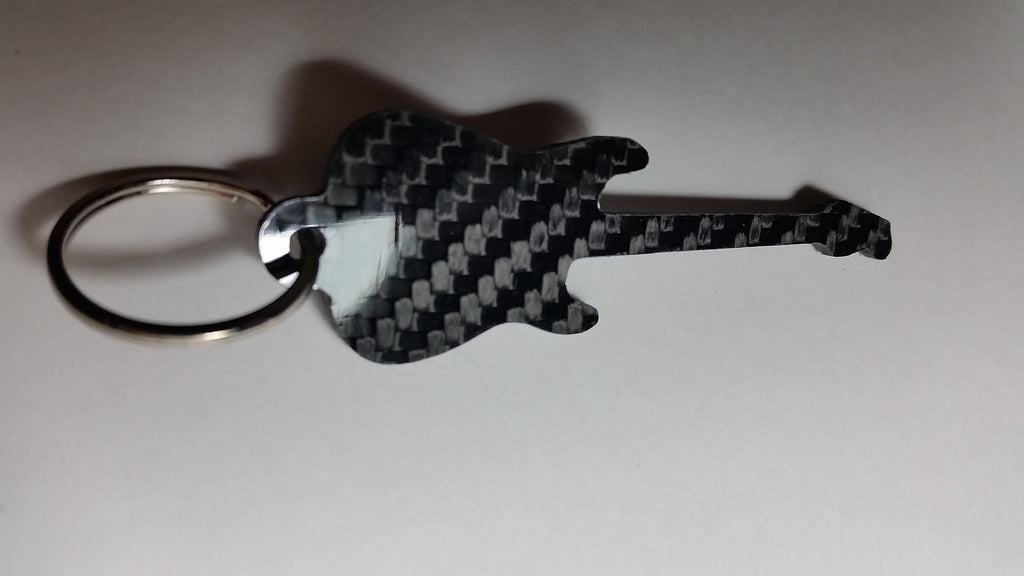 Fender Stratocaster Guitar Inspired Solid CARBON FIBER 2.0mm Key Chain ...