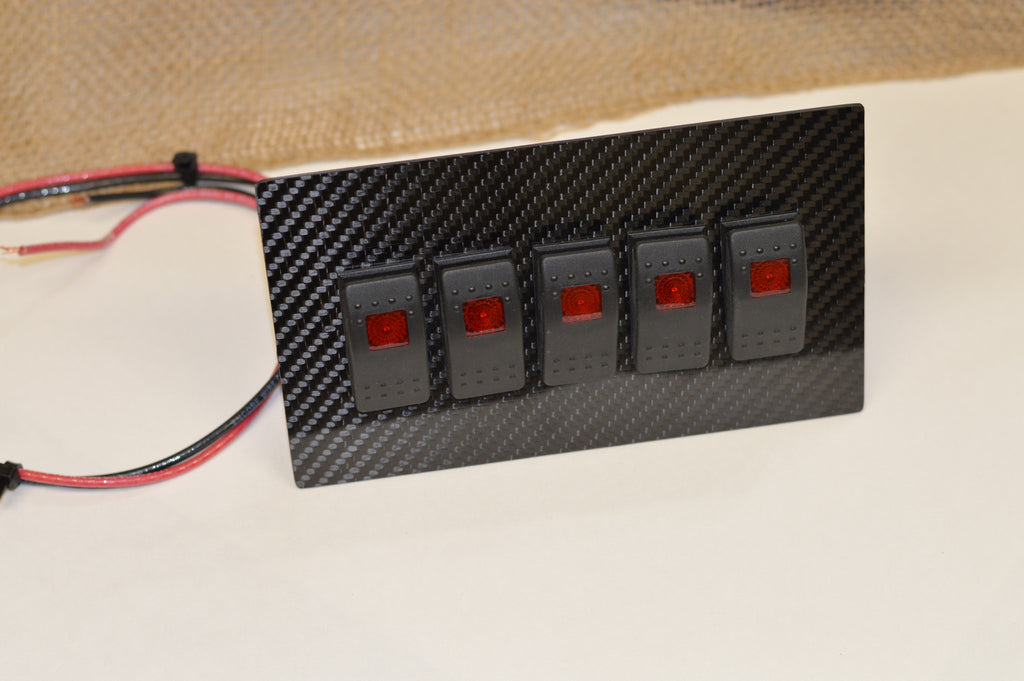 Double DIN CARBON FIBER ROCKER SWITCH PANEL Honda Civic/Acura Integra ...