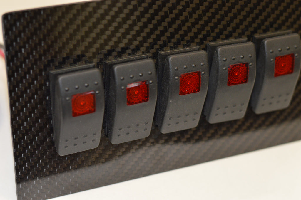 Double DIN CARBON FIBER ROCKER SWITCH PANEL Honda Civic/Acura Integra ...